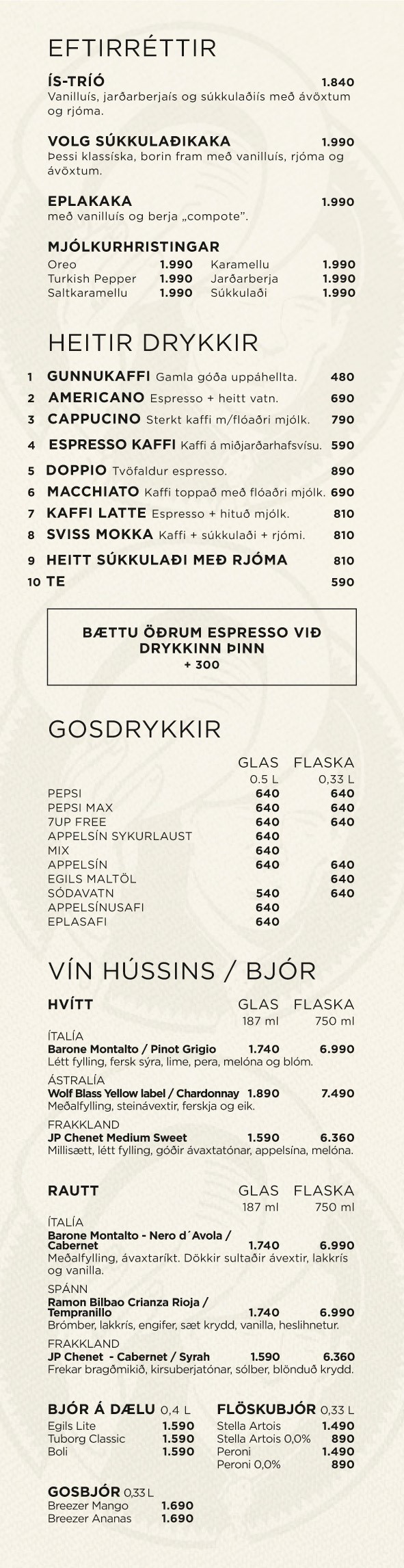 Matseðill Greifans | Greifinn