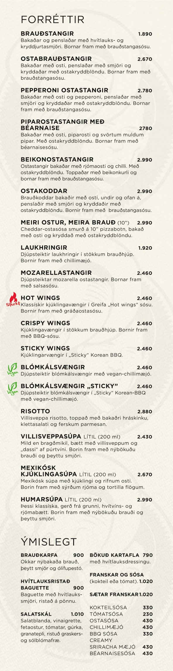 Matseðill Greifans | Greifinn